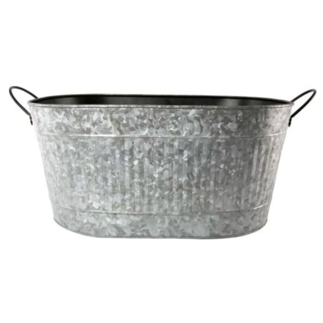 Oval Galvanised Tin | 54cm Grey